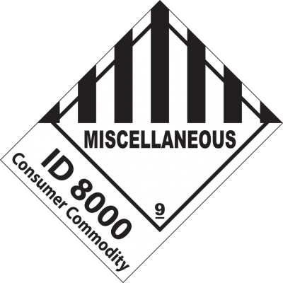 Etiquette de danger IATA ID 8000 CONSUMER COMMODITY + ETIQ CL 9